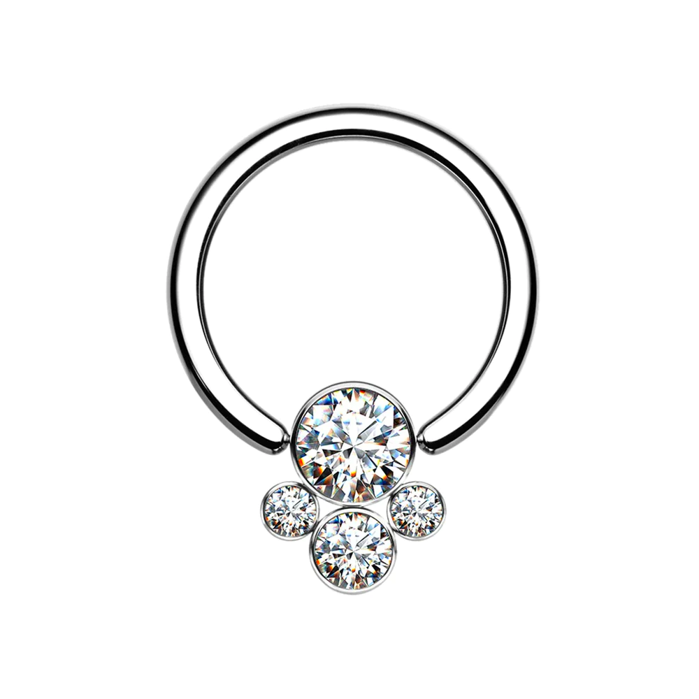 Cluster Titanium Captive Bead Ring